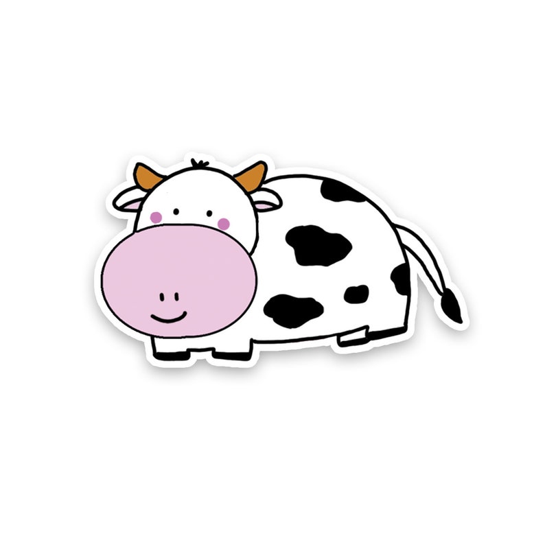 Cow Sticker Cute Cow Vinyl Sticker Cow Vinyl Sticker - Etsy