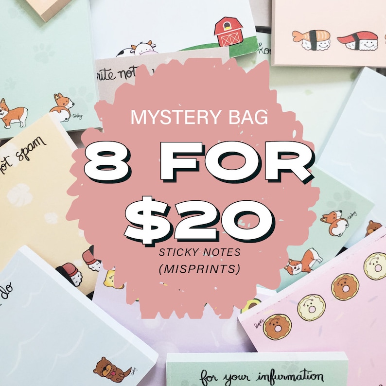 Sticky Notes Mystery Bag misprints - Etsy