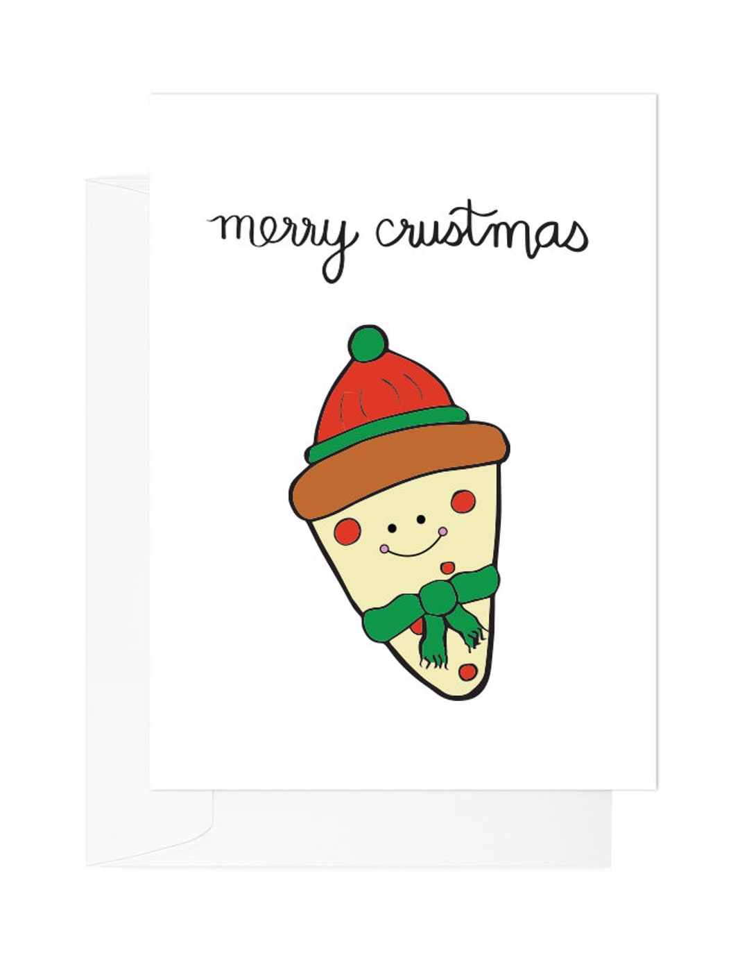 Pizza Christmas Card | Pizza Holiday Card | Merry Crustmas | Pizza ...