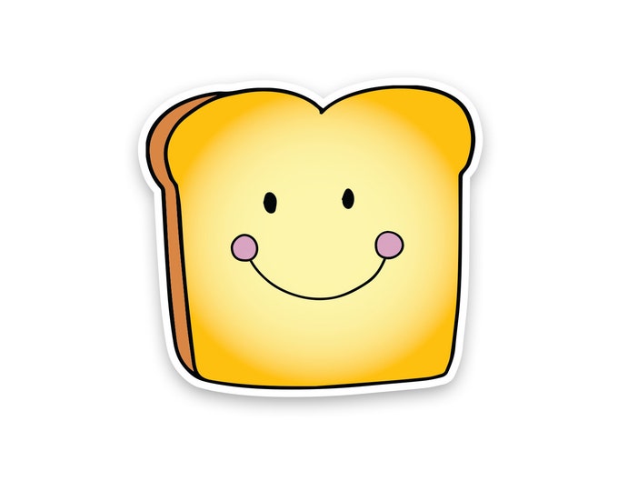 Toast Sticker | Cute Toast Vinyl Sticker | Bread Vinyl Sticker | Foodie ...