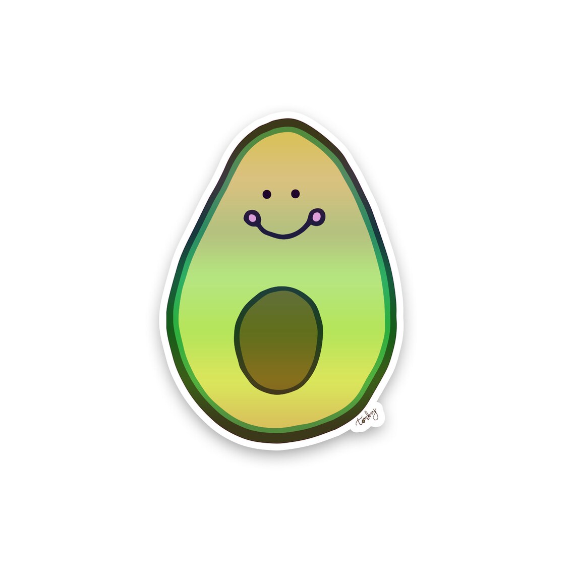 Holographic Avocado Sticker Cute Avocado Vinyl Sticker - Etsy