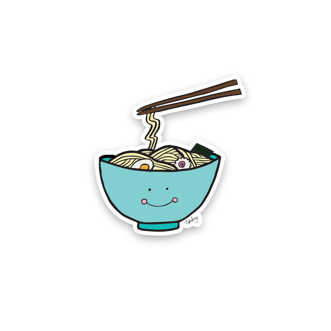 Ramen Sticker | Cute Ramen Vinyl Sticker | Ramen Vinyl Sticker | Foodie ...