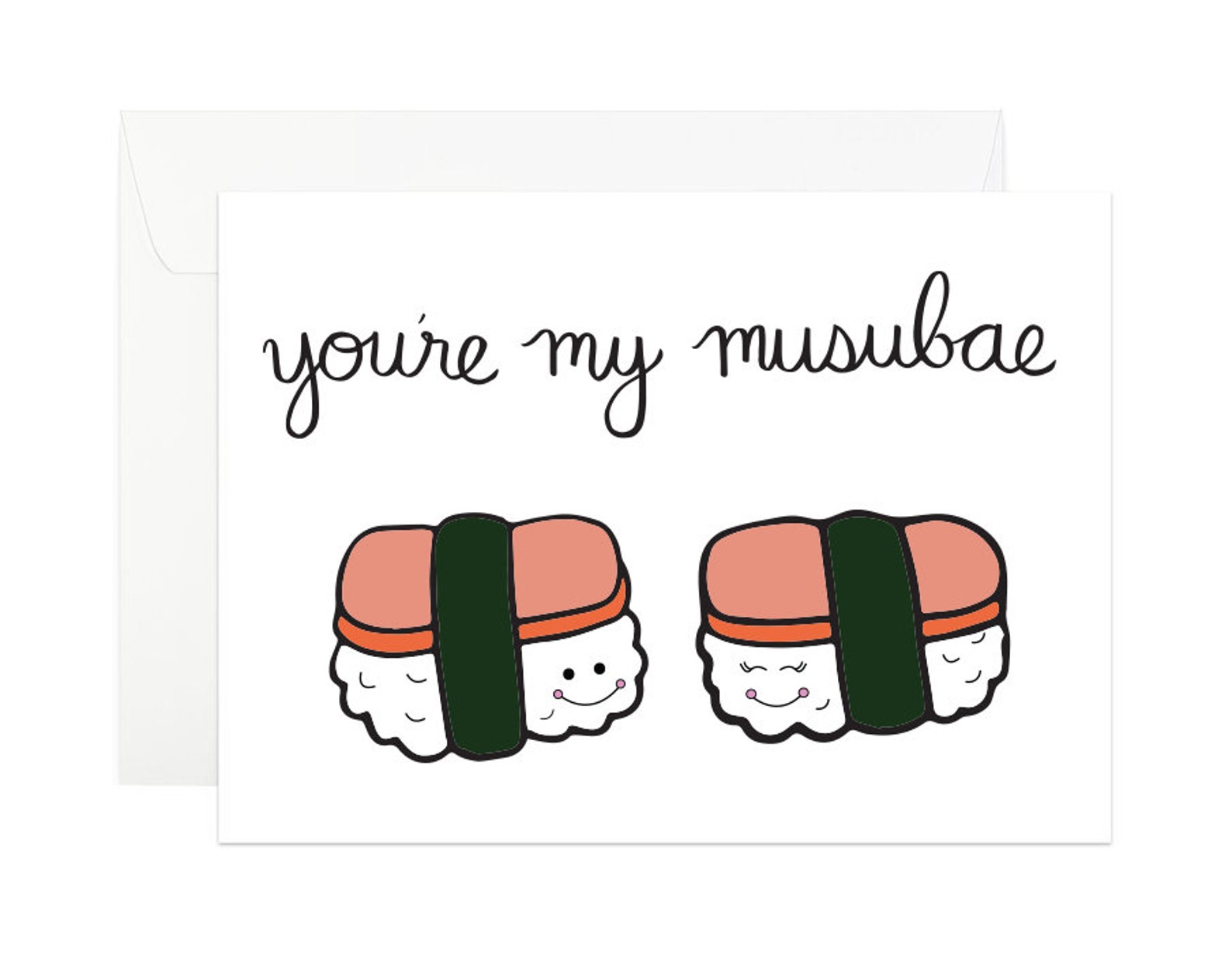 Musubi Greeting Card Musubi Love Card Spam Greeting Card - Etsy