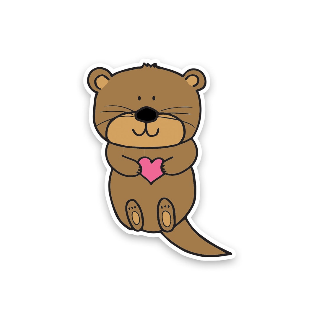 Otter Sticker | Cute Otter Vinyl Sticker | Otter Vinyl Sticker | Cute ...