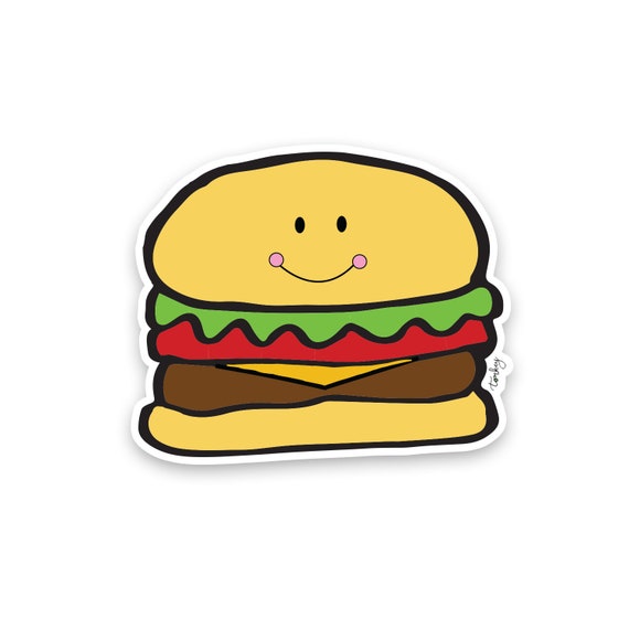 Hamburger Sticker Hamburger Vinyl Sticker Cheeseburger | Etsy