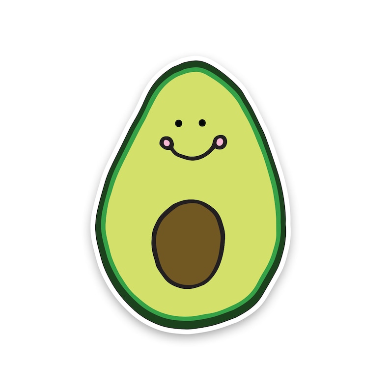 Avocado Sticker Cute Avocado Vinyl Sticker Avocado Vinyl - Etsy