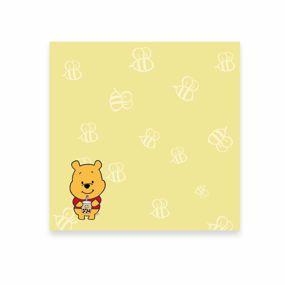 Pooh Bear Boba Sticky Notes | Pooh Bear Sticky Notes | Disney Boba ...