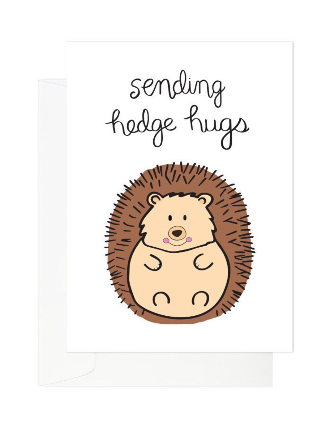 Hedgehog Greeting Card | Sending Hedgehugs Friendship Card - Etsy