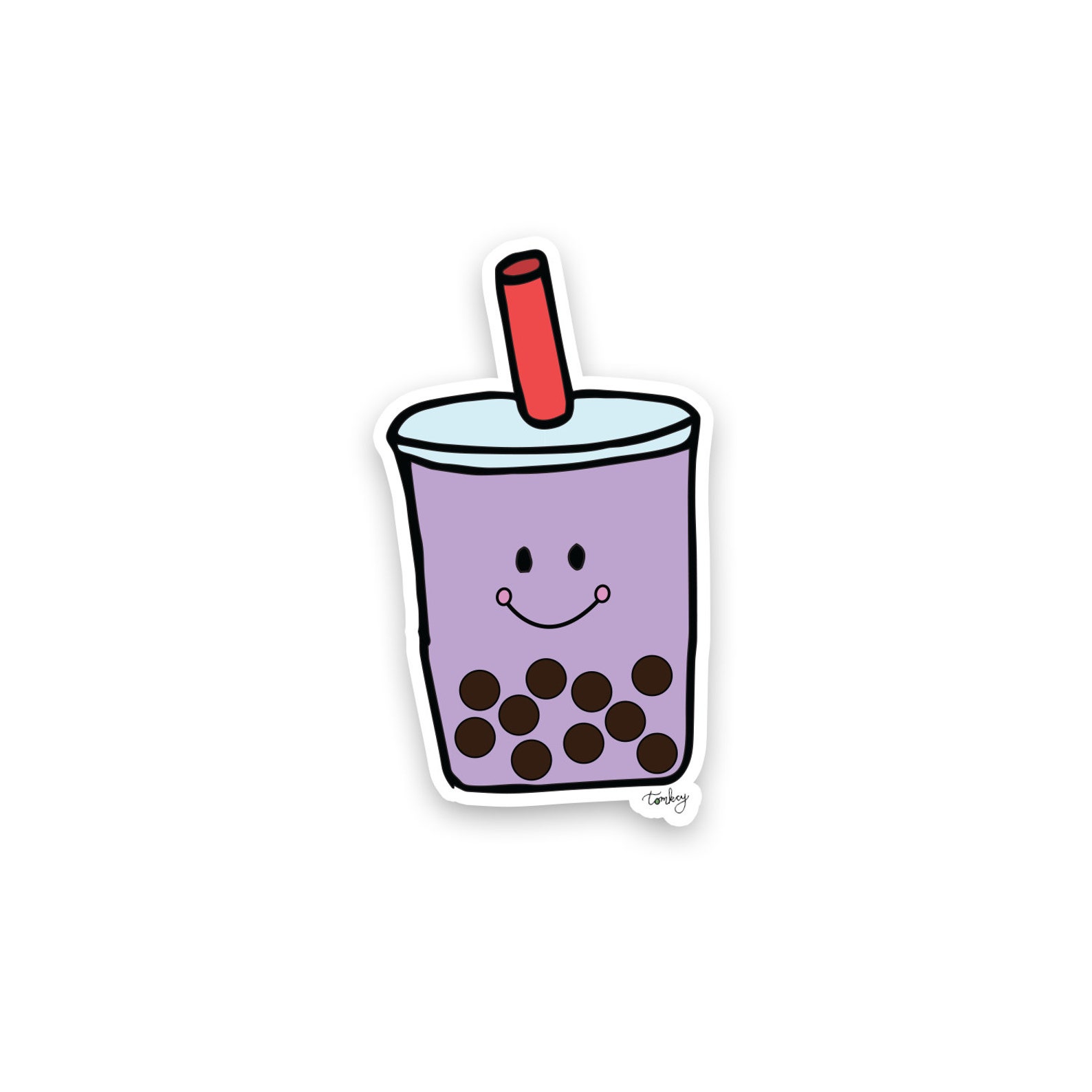 Taro Boba Sticker | Cute Taro Boba Vinyl Sticker | Taro Bubble Tea ...