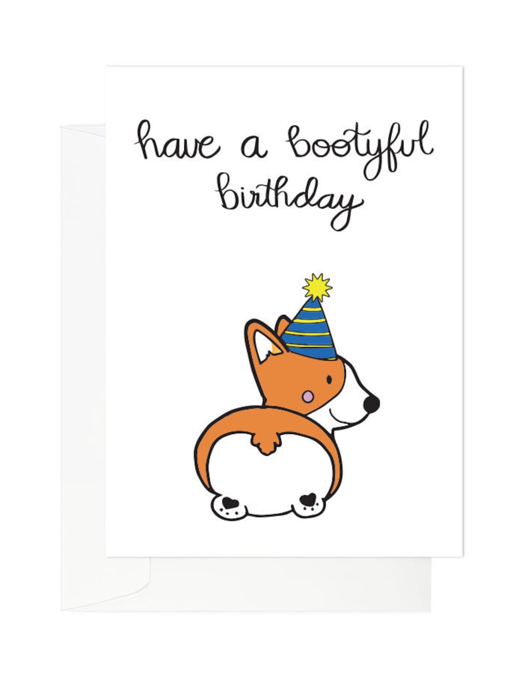 Corgi Greeting Card | Have a Bootyful Birthday | Birthday Card | Corgi ...