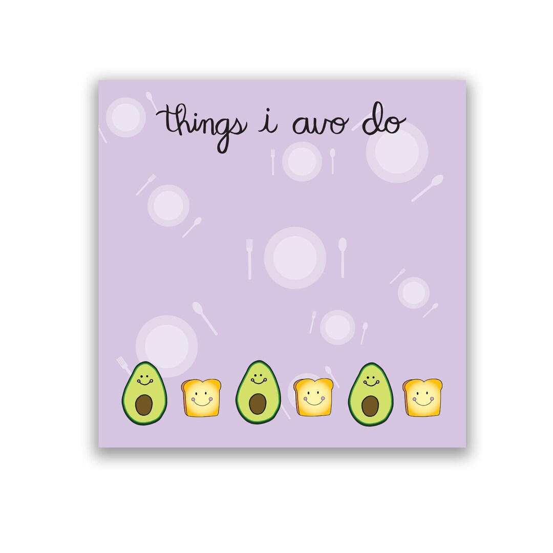 Avocado Sticky Notes | Things I Avo Do | Avocado Gifts | Avocado Toast ...