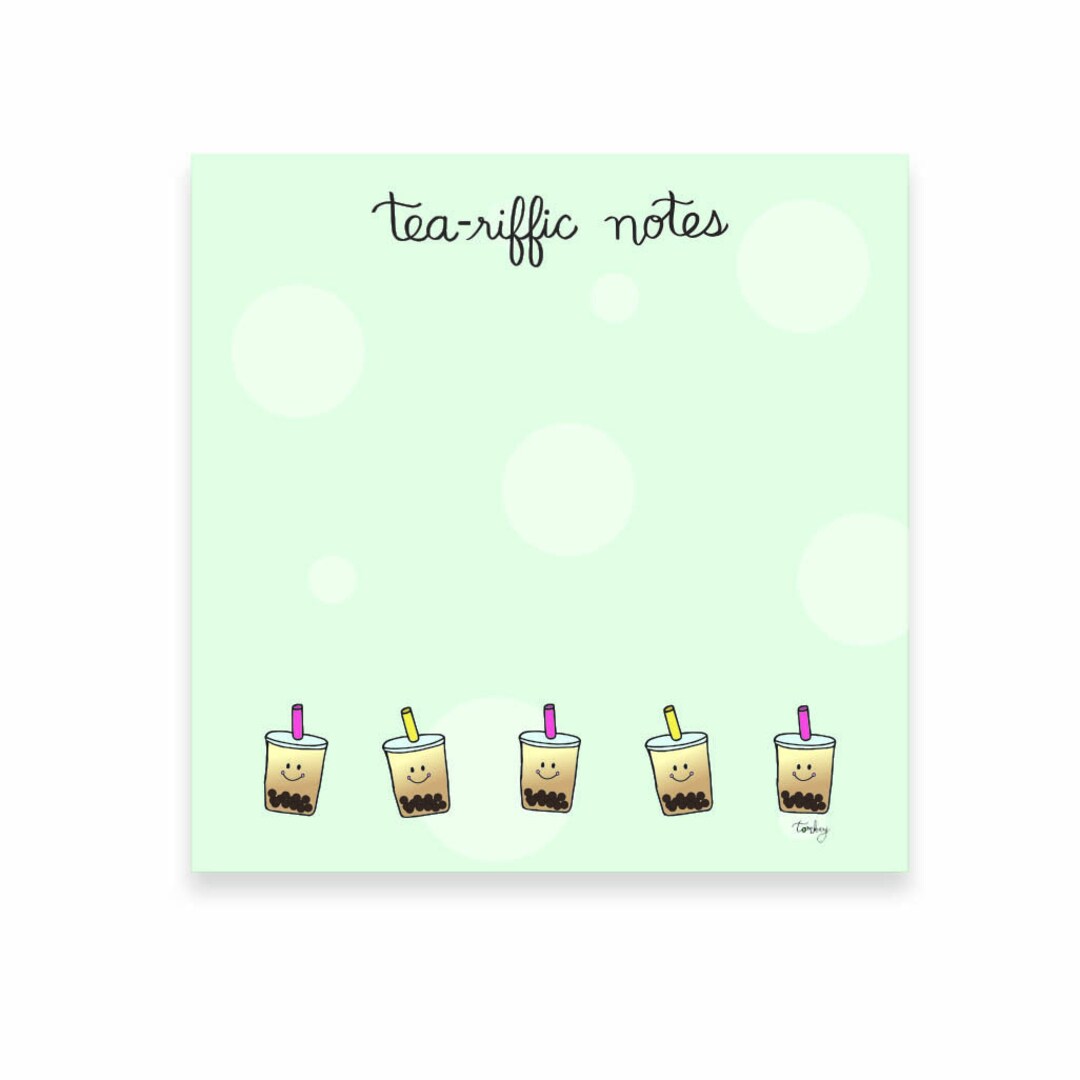 Boba Sticky Notes | Milk Tea Sticky Notes | Bubble Tea Sticky Notes ...