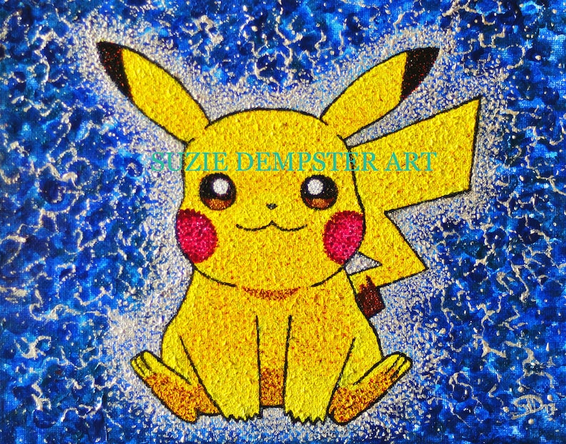 Pikachu Pointillism Painting Print 11x14 - Etsy