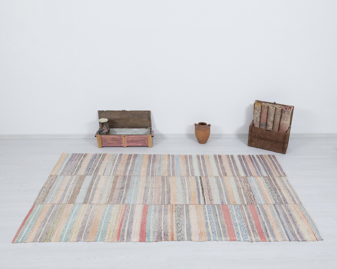 5x9 Vintage Rug, Bohemian Chaput Kilim, 4.8x8.5 Feet, Chaput Rug ...