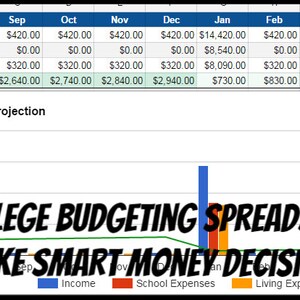 College Budgeting Spreadsheet - Etsy
