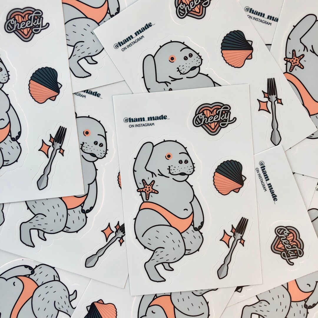 Reverse Mermaid Manatee Sticker Sheet - Etsy