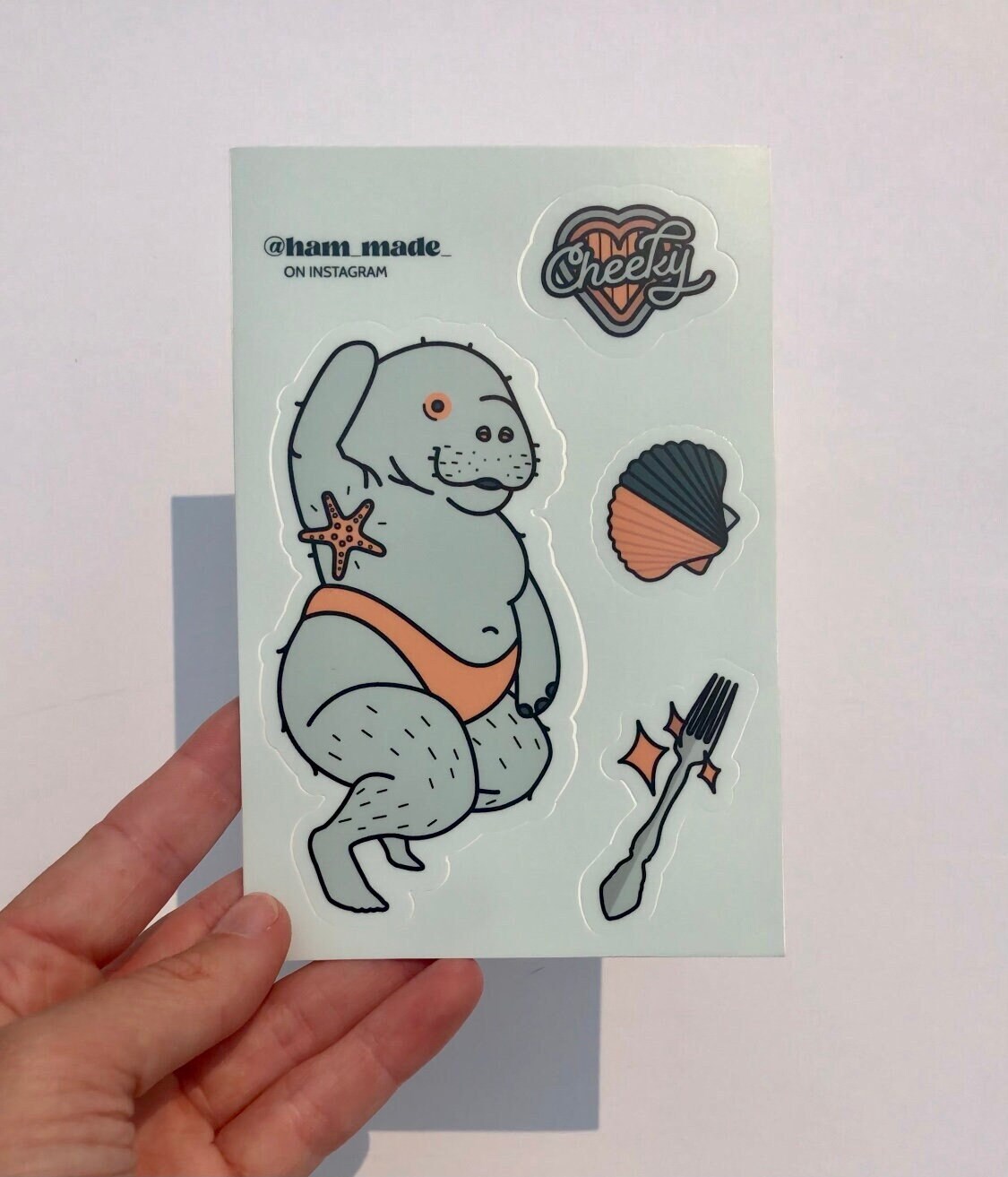 Reverse Mermaid Manatee Sticker Sheet - Etsy