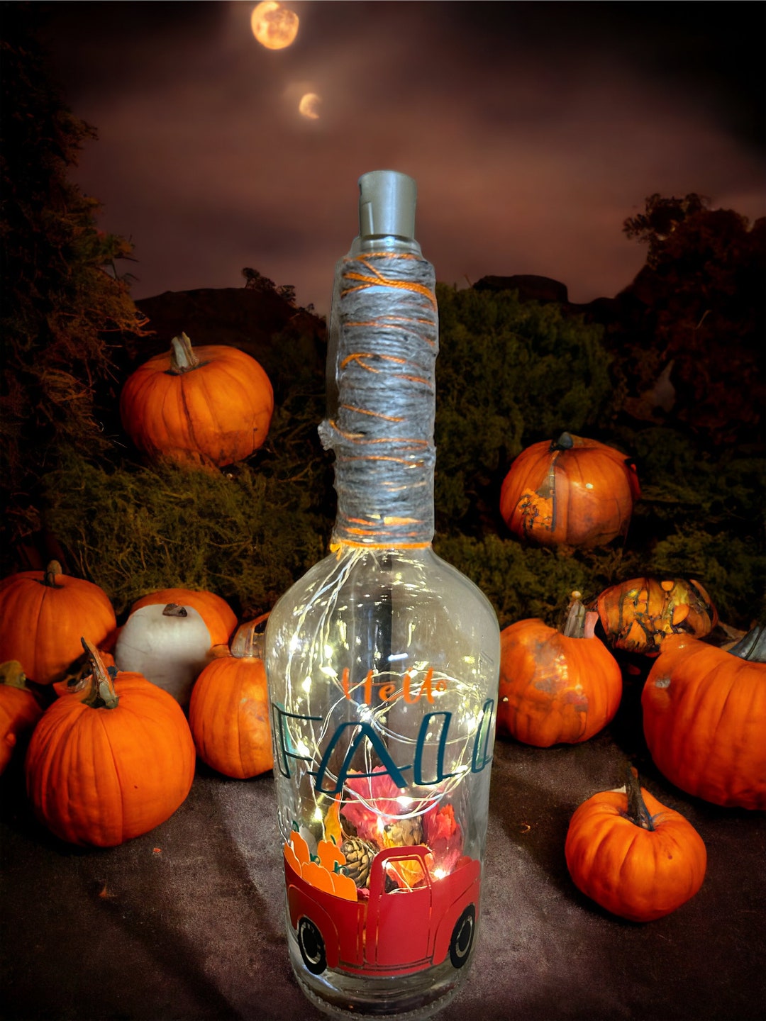 Lighted Hello Fall Bottle - Etsy