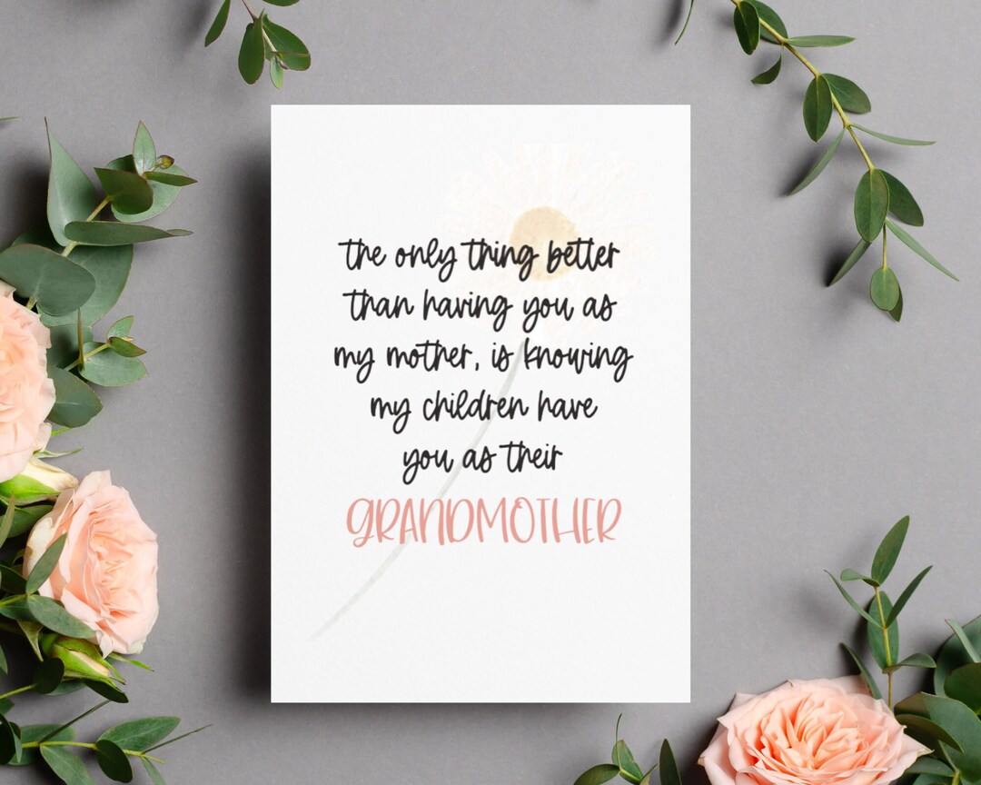 Grandmother Appreciation Card Premium Glossy Cardstock, Elegant Design ...