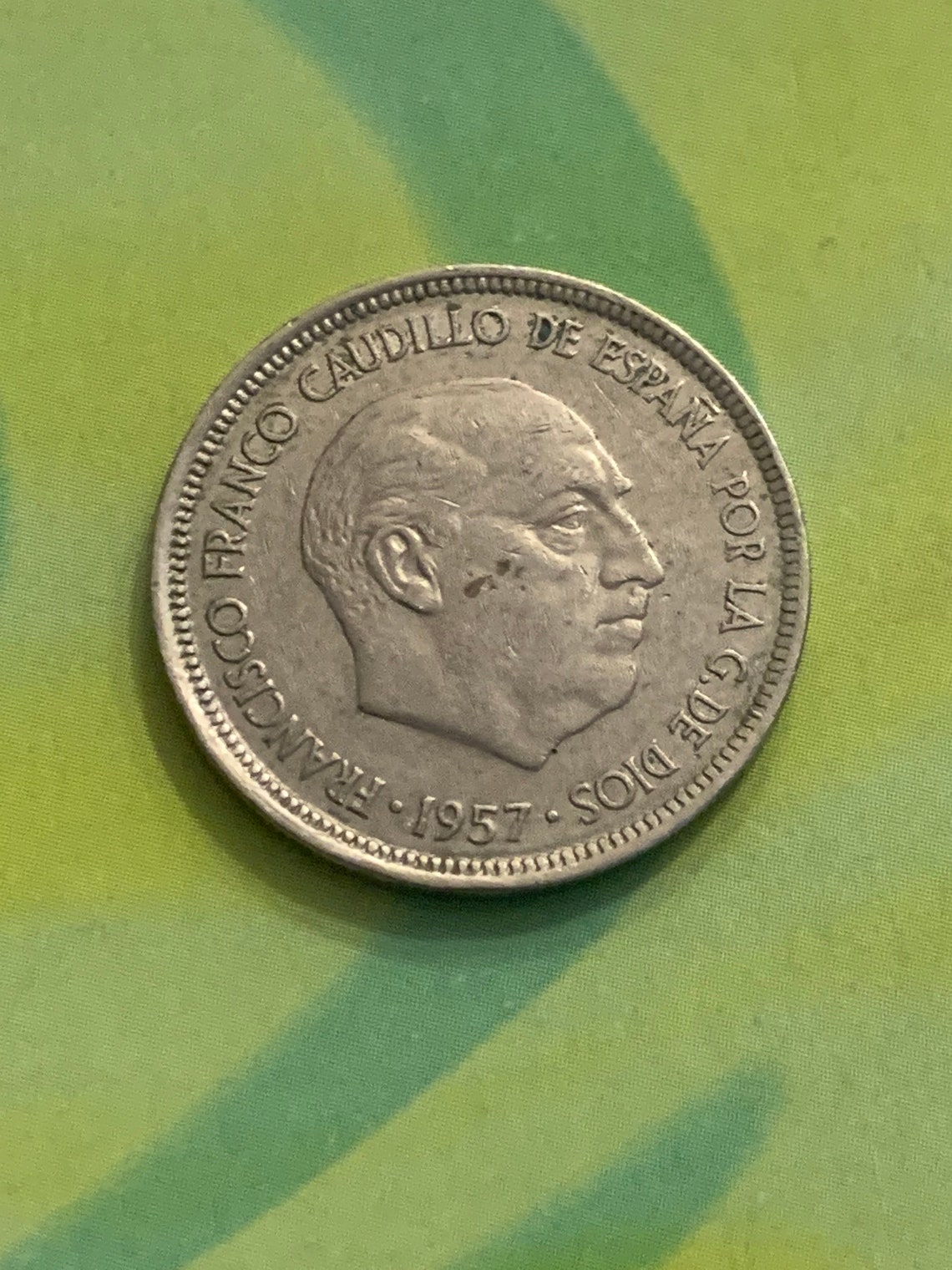 1957 Spain 5 ptas coin | Etsy