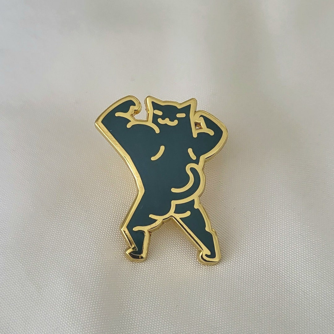 Richard | Buff Muscle Cat Hard Enamel Pin - Etsy
