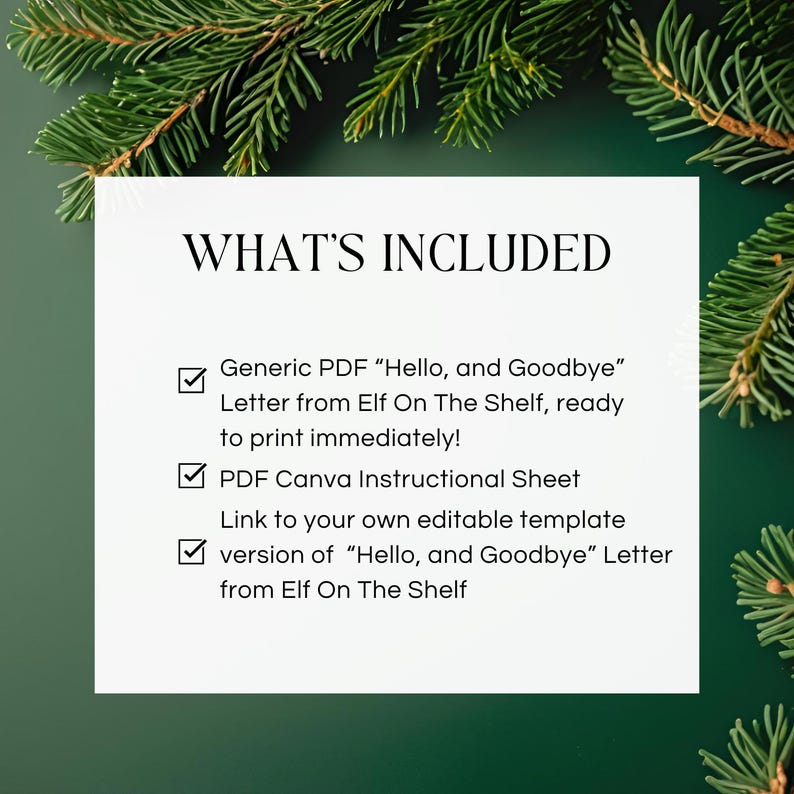 Elf on the Shelf Hello & Goodbye Letter Set — Printable + Editable ...
