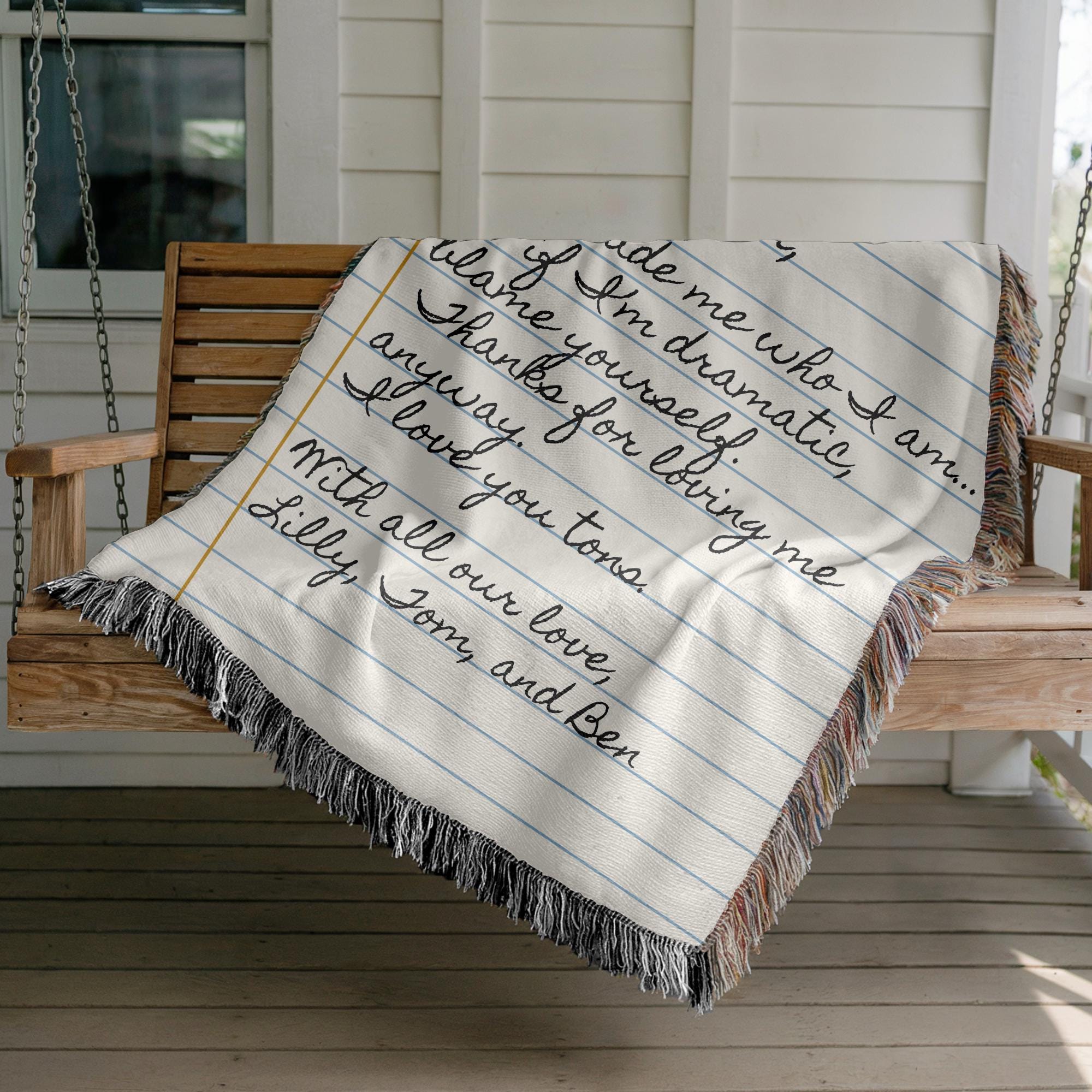 Handwritten Notebook Paper Script Woven Blanket | Customizable Note ...