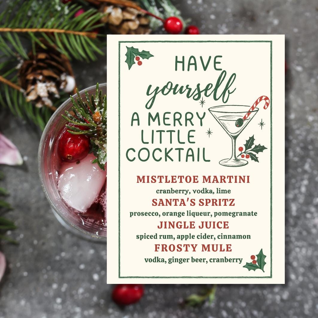 A Tini Bit Merry Christmas Invitation Set | Holiday Cocktail Party ...