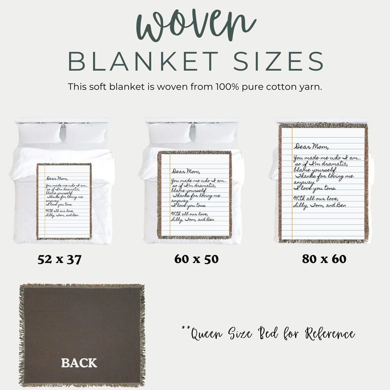 Handwritten Notebook Paper Script Woven Blanket | Customizable Note ...