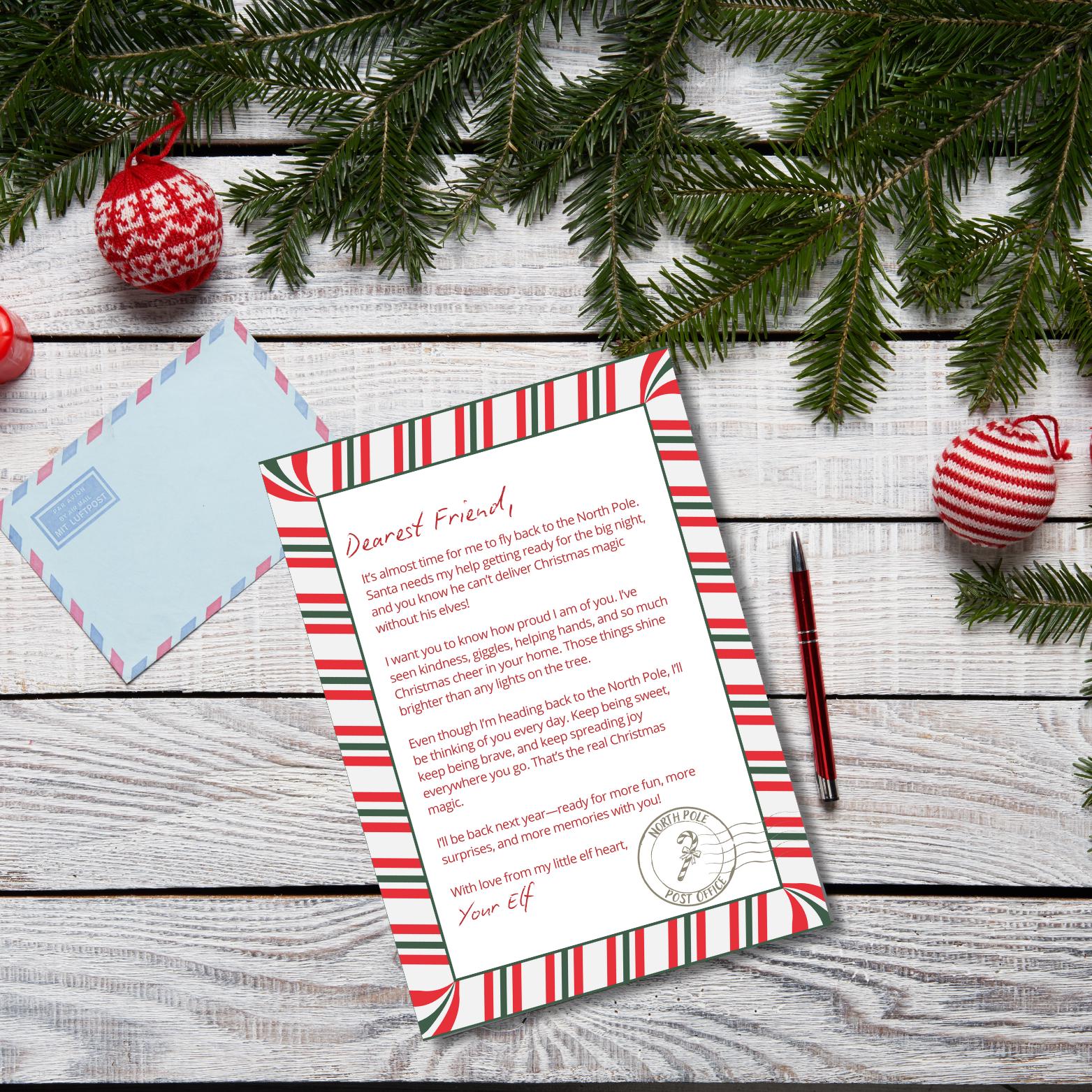 Elf on the Shelf Hello & Goodbye Letter Set — Printable + Editable ...