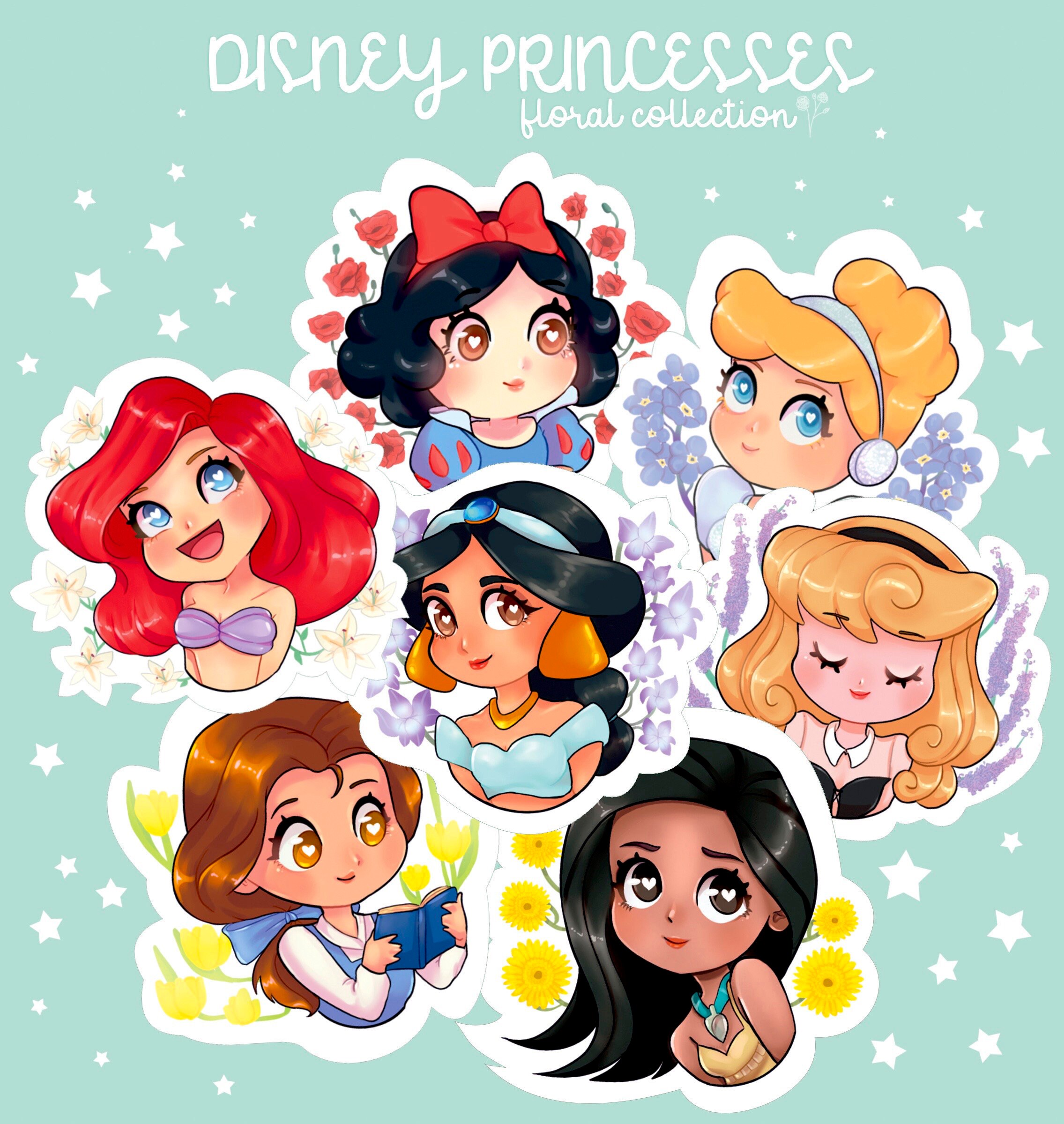 CLASSIC DISNEY PRINCESSES sticker sheet. Snow White | Etsy