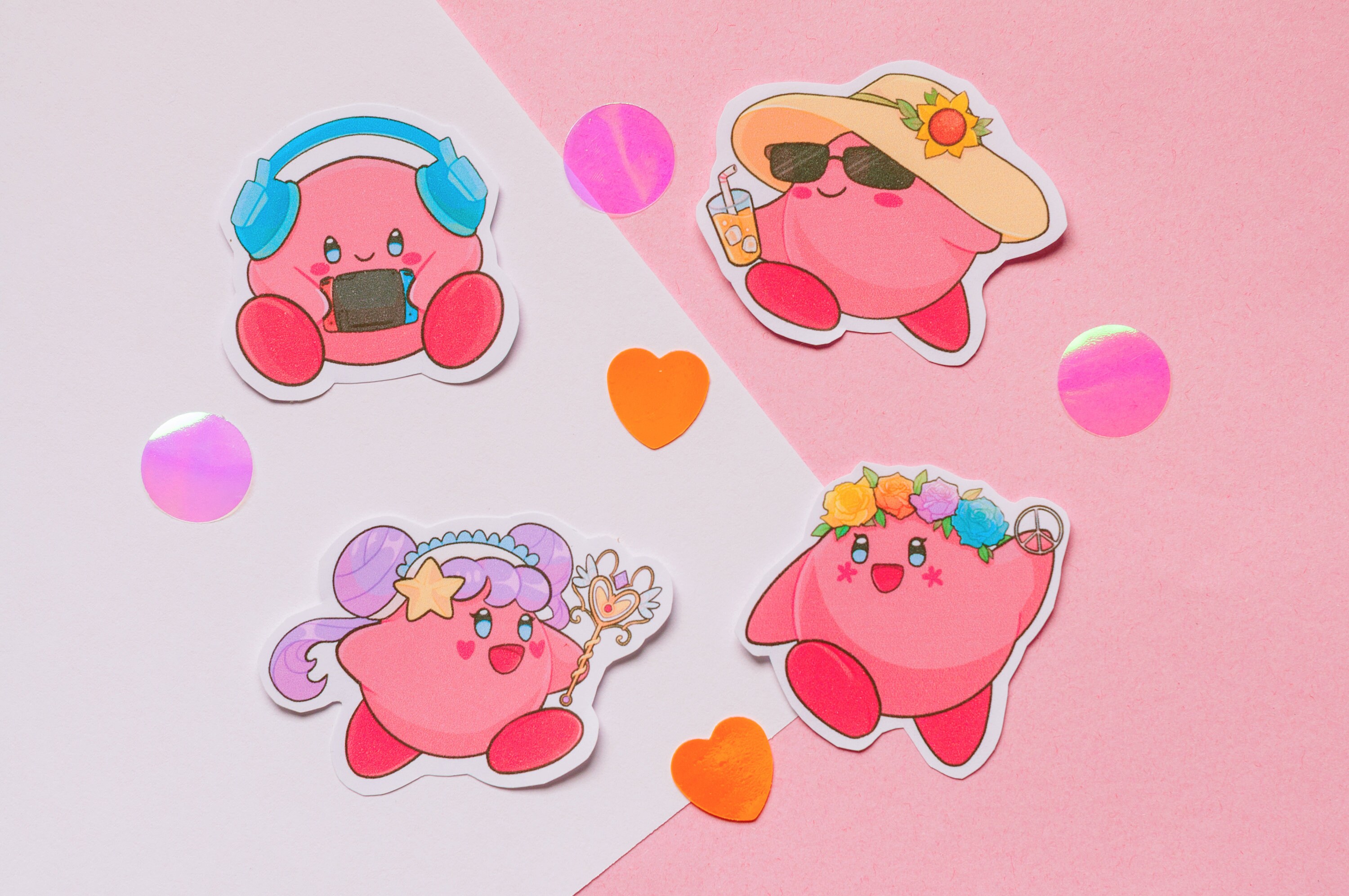 Kirby Stickers Cute Kirby Stickers Kawaii Stickers Super | Etsy
