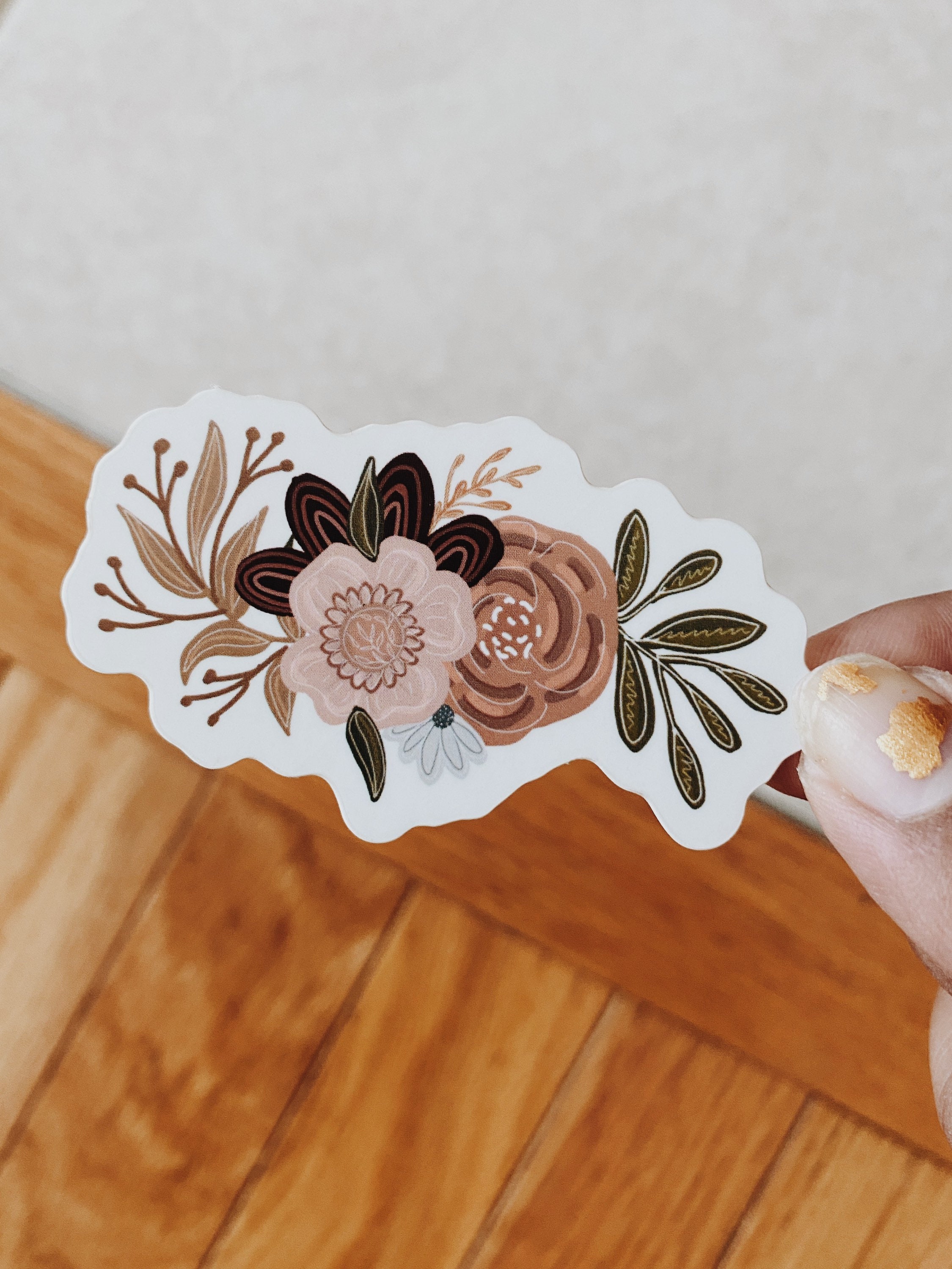 Boho Floral Sticker Cute Decal Waterproof Sticker Bottle | Etsy