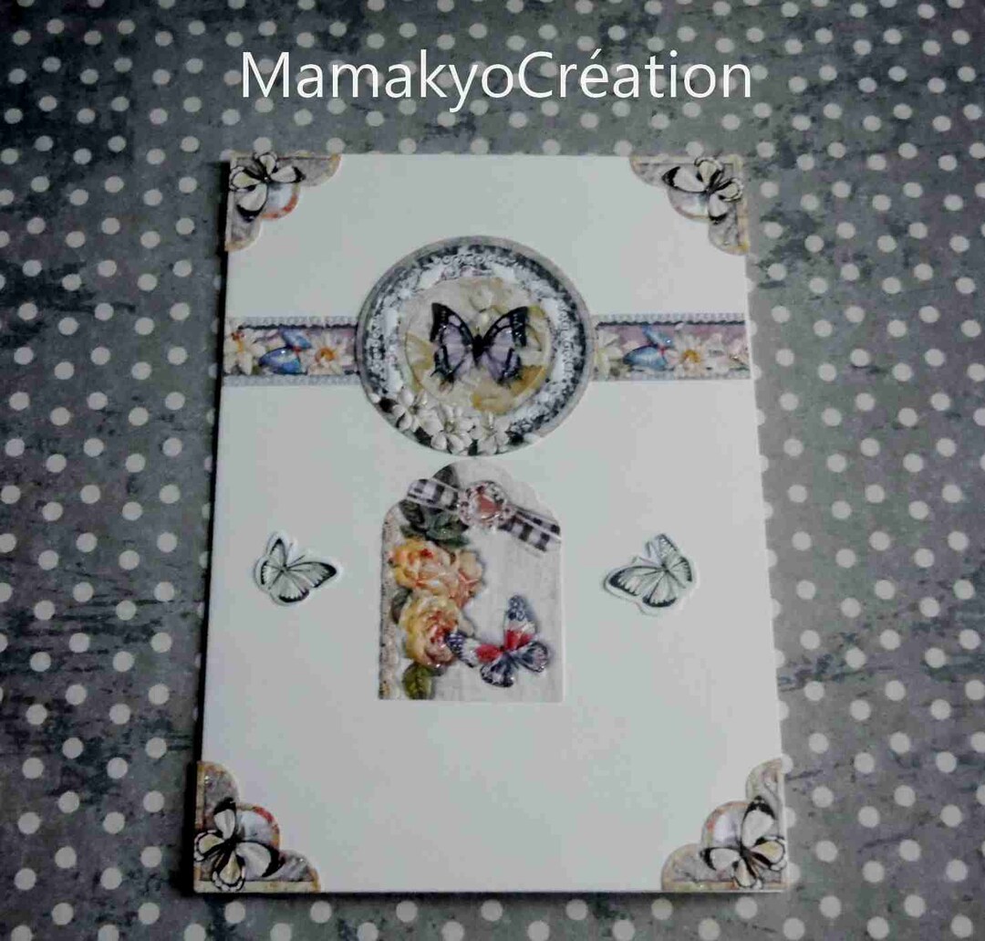 PAPILLONS Card, Card, 3dcard, Papercraft, Scrapbooking, Thank You Card ...