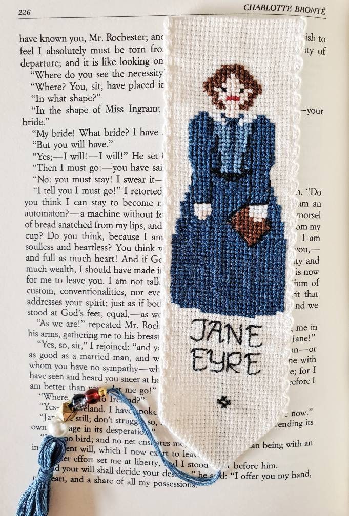 Jane Eyre Cross Stitch Bookmark With Beaded Tassel Charlotte - Etsy ...