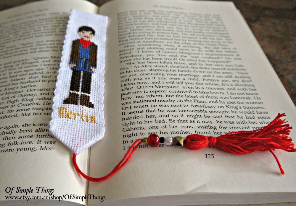 Bookmark Merlin BBC Inspired Character Cross Stitch Bookmark With ...
