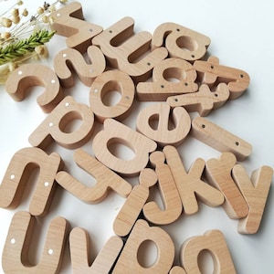 Lowercase Letters Wood, Solid Wood Letters, Homeschool, English ...