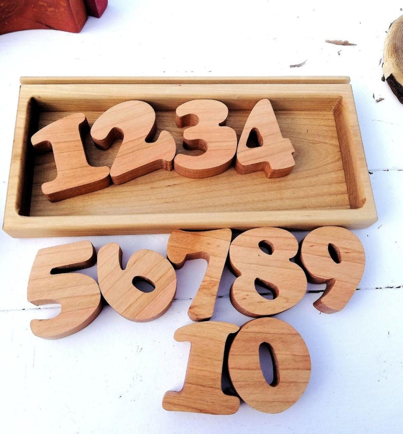 Magnetic Wood Numbers 1-10 Learning Toy Mathematics Set - Etsy