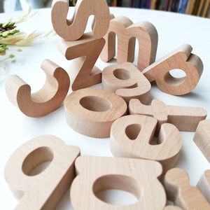 Lowercase Letters Wood, Solid Wood Letters, Homeschool, English ...