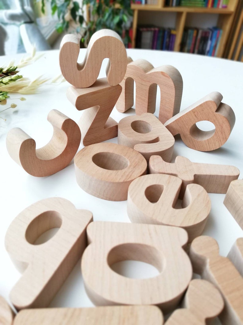 Lowercase Letters Wood Solid Wood Letters Homeschool - Etsy