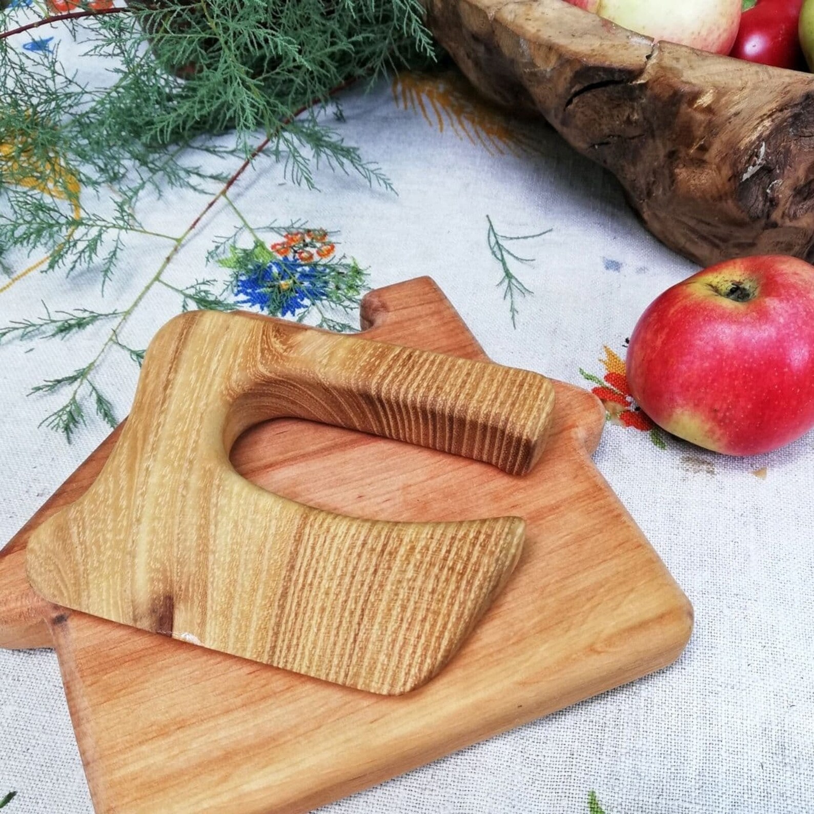 Safe Wooden Kids Knife, Wood Children's Chopper, Montessori Kitchen ...