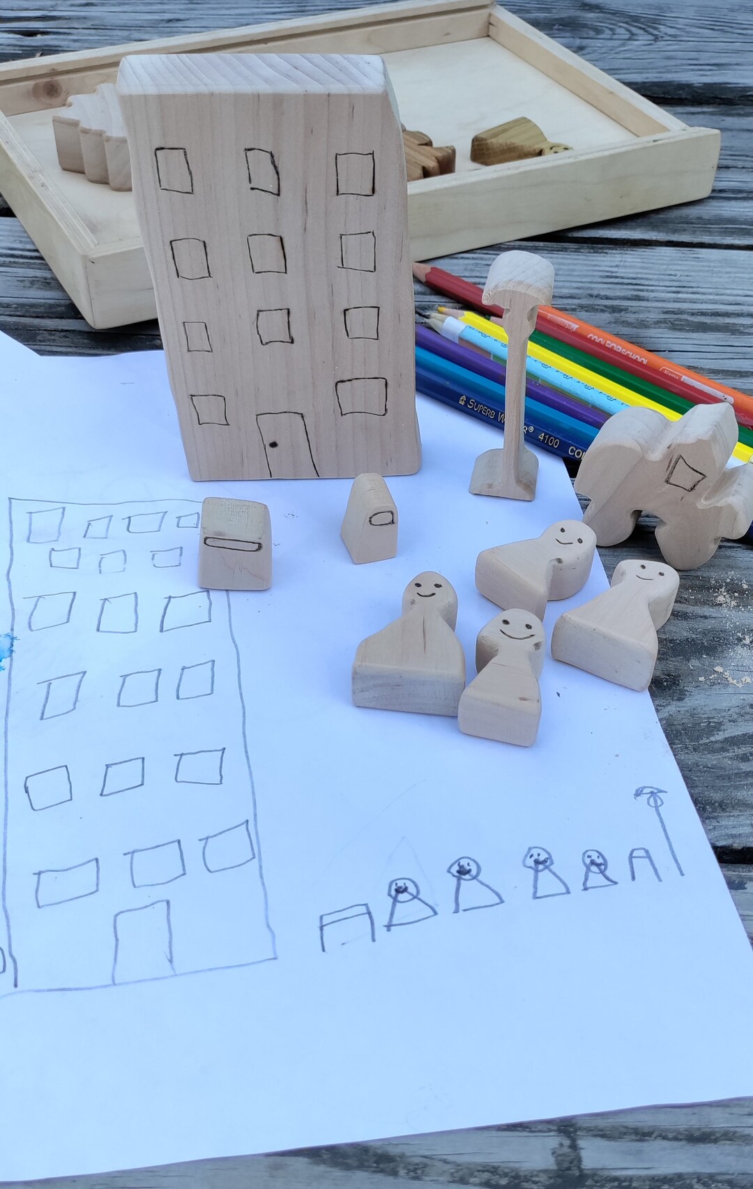 Wooden Toy Game Children Drawing - Etsy