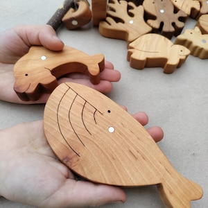 Wooden Fishing Magnetic Game 10 Wooden Fish Waldorf & Montessori Wood ...