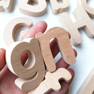 Lowercase Letters Wood, Solid Wood Letters, Homeschool, English ...