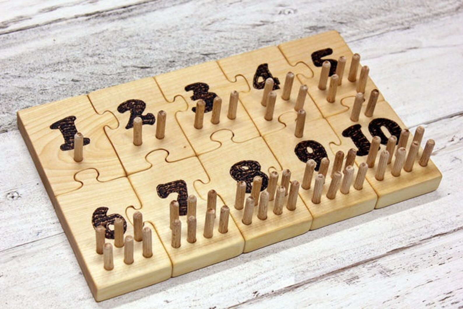 Ten Board Number Counting Toddler Number Early Learning - Etsy