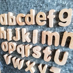 Lowercase Letters Wood, Solid Wood Letters, Homeschool, English ...