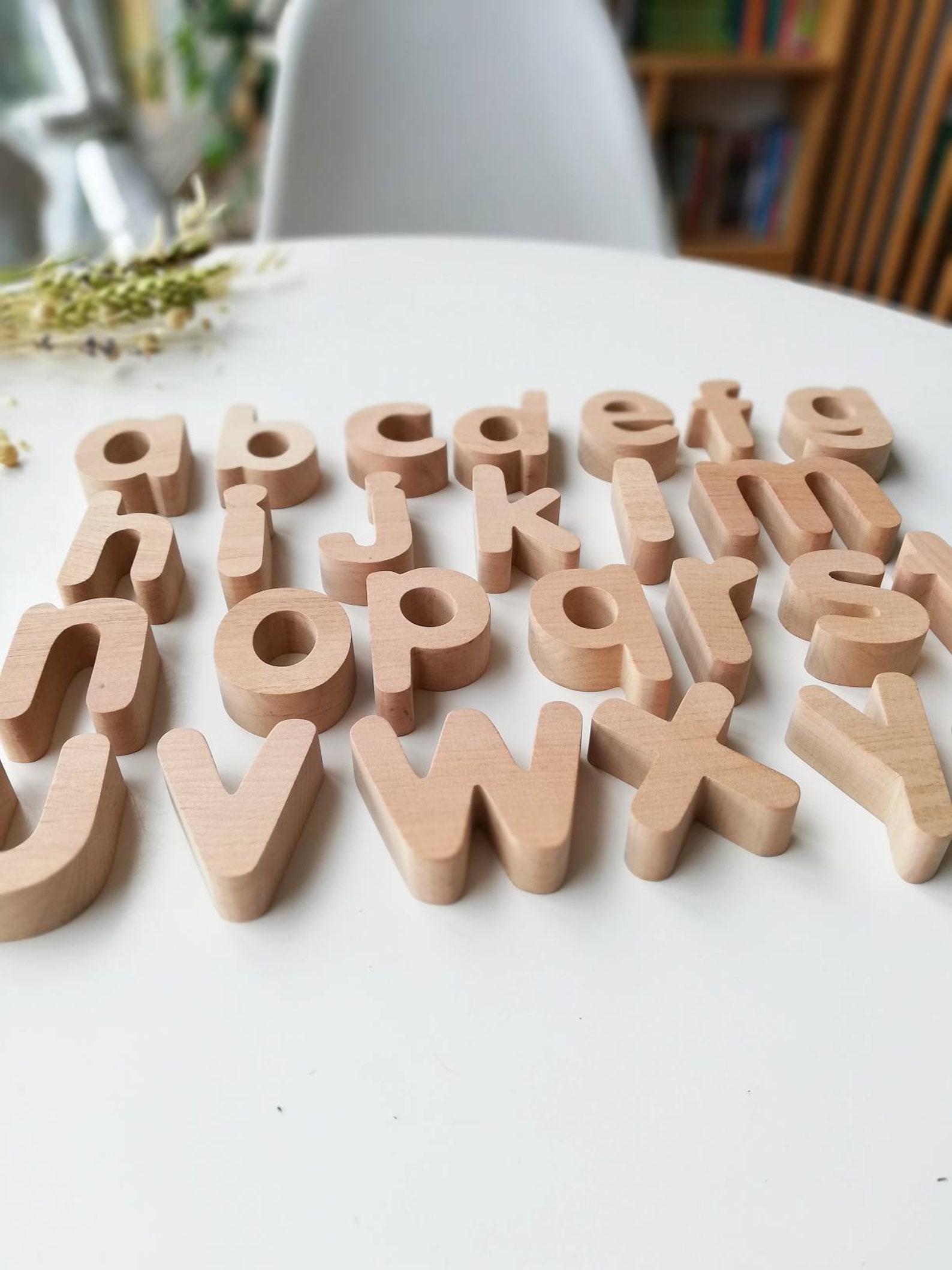 Lowercase Letters Wood Solid Wood Letters Homeschool - Etsy