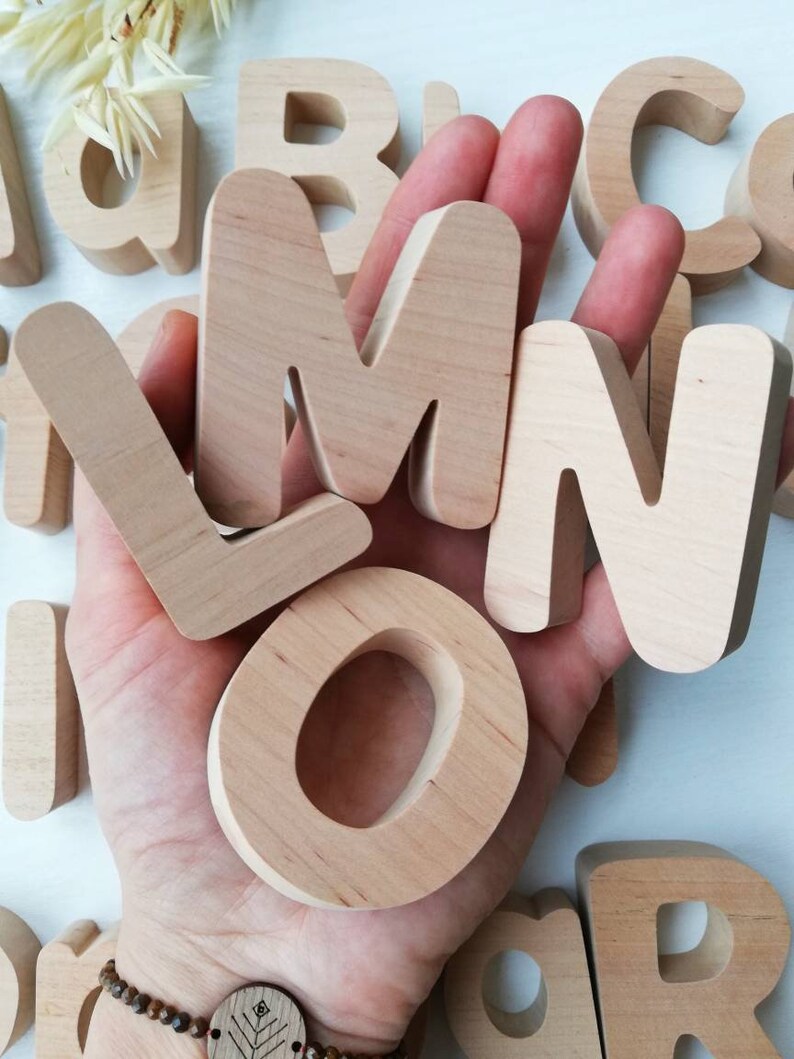 Wooden Letter Wooden Magnetic Alphabet Letters Abc Wood - Etsy