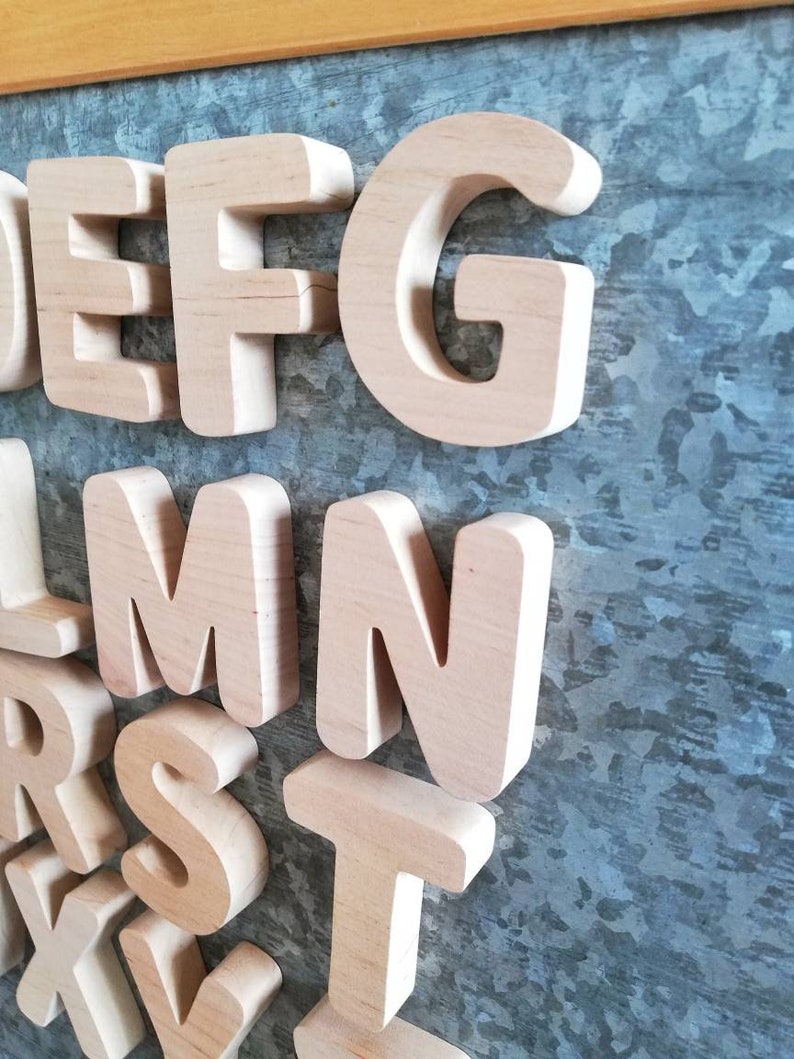 Wooden Letter Wooden Magnetic Alphabet Letters Abc Wood - Etsy