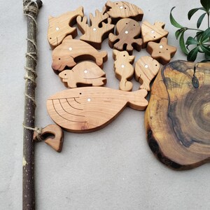 Wooden Fishing Magnetic Game 10 Wooden Fish Waldorf & Montessori Wood ...